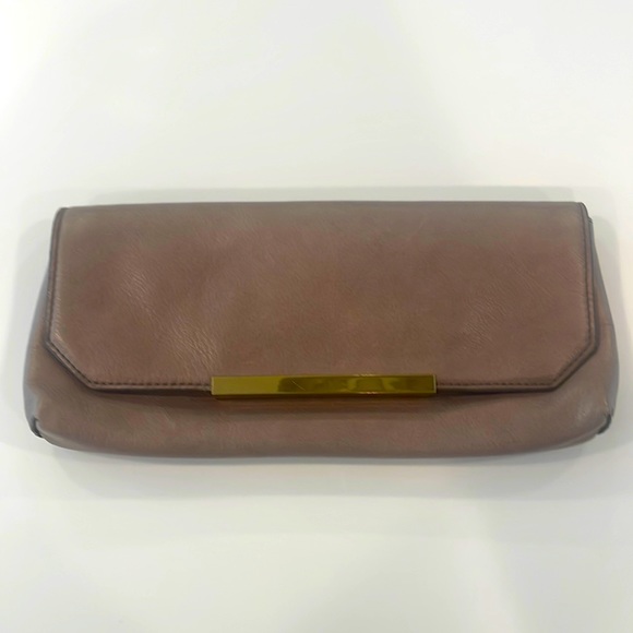 J. Crew | Bags | Jcrew Clutch In Mushroom Grey With Gold Detail | Poshmark